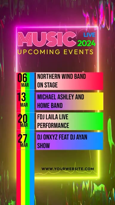 Upcoming Events Live Music Template | PosterMyWall
