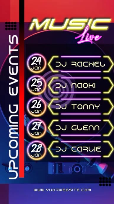 Upcoming Events Live Music Template | PosterMyWall