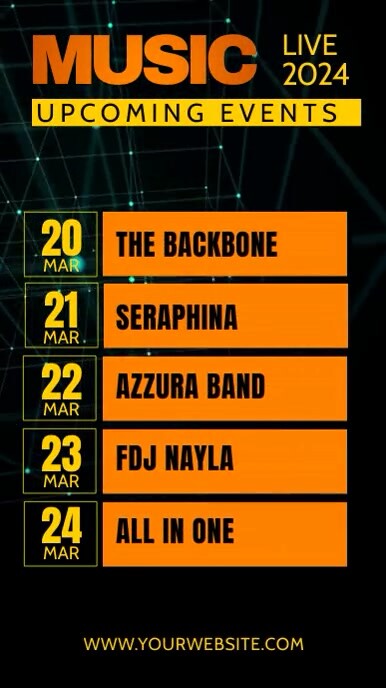 Upcoming Events Live Music Template | PosterMyWall