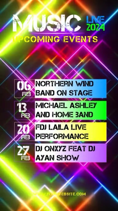 Upcoming Events Live Music Template | PosterMyWall