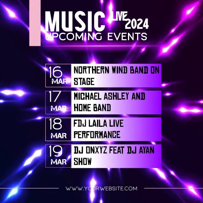 Upcoming Events Live Music Template | PosterMyWall