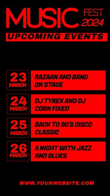 Upcoming Events Live Music Template | PosterMyWall