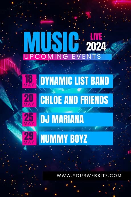 Upcoming Events Live Music-Vorlage | PosterMyWall