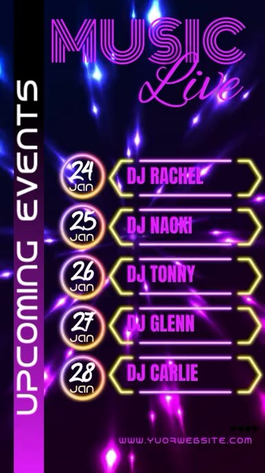 Upcoming Events Live Music Template | PosterMyWall