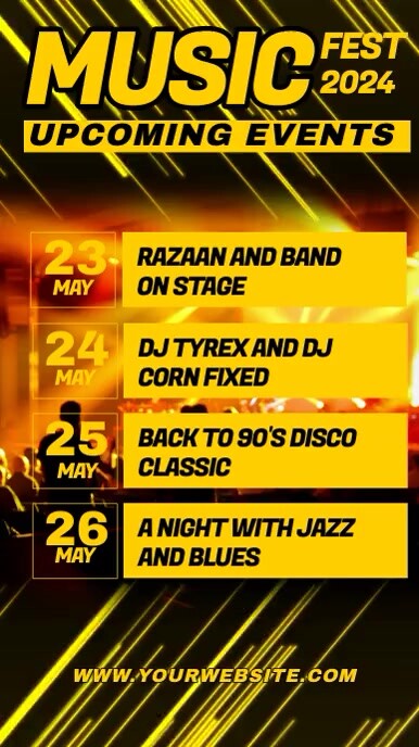 Upcoming Events Live Music Template | PosterMyWall