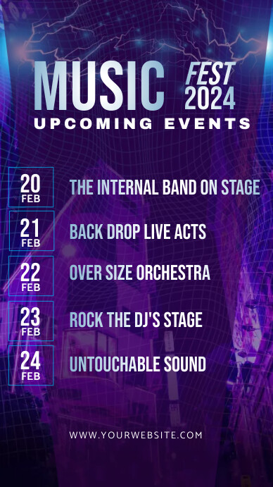 Upcoming Events Live Music Template | PosterMyWall