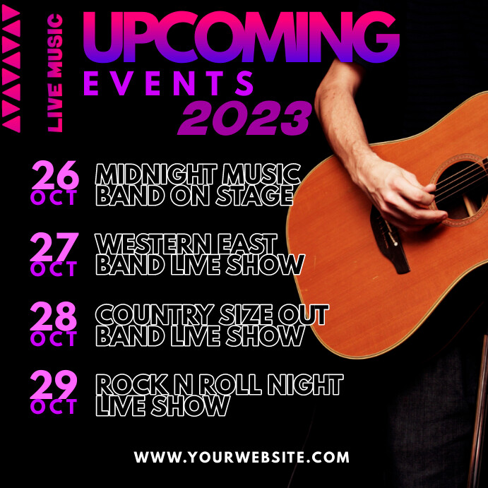 Upcoming Events Live Music instagram Template | PosterMyWall