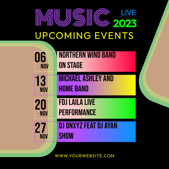 Upcoming Events Live Music instagram Template | PosterMyWall