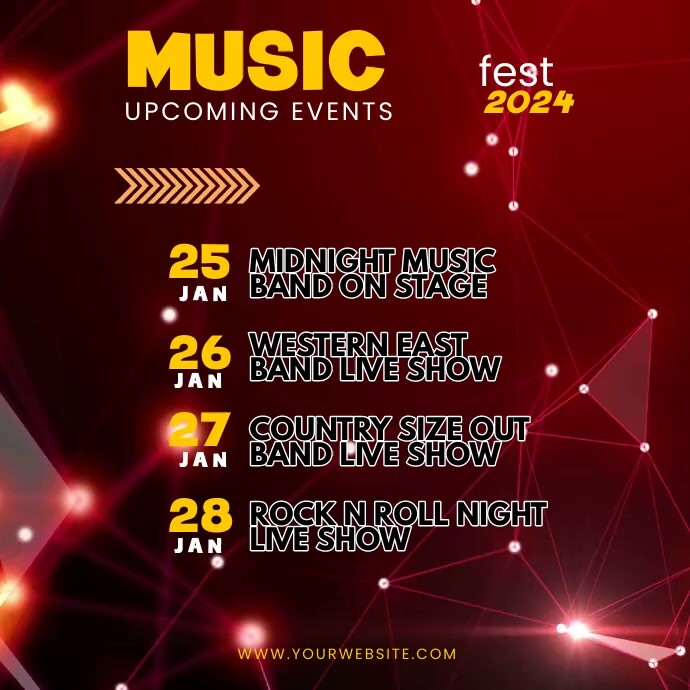 Upcoming Events Live Music instagram Template | PosterMyWall