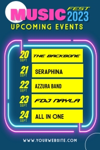 Upcoming Events Music Poster Template | PosterMyWall