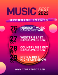 Upcoming Events Live Music Poster Template | PosterMyWall