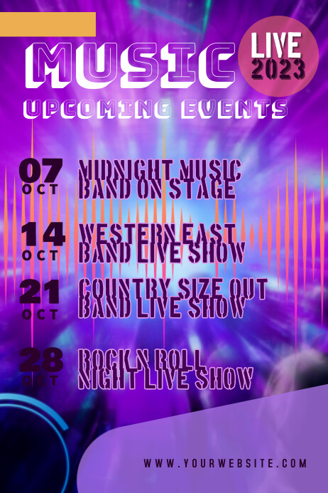 Plantilla de Upcoming Events Live Music Poster | PosterMyWall