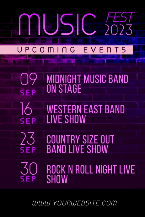 Plantilla de Upcoming Events Live Music Poster | PosterMyWall