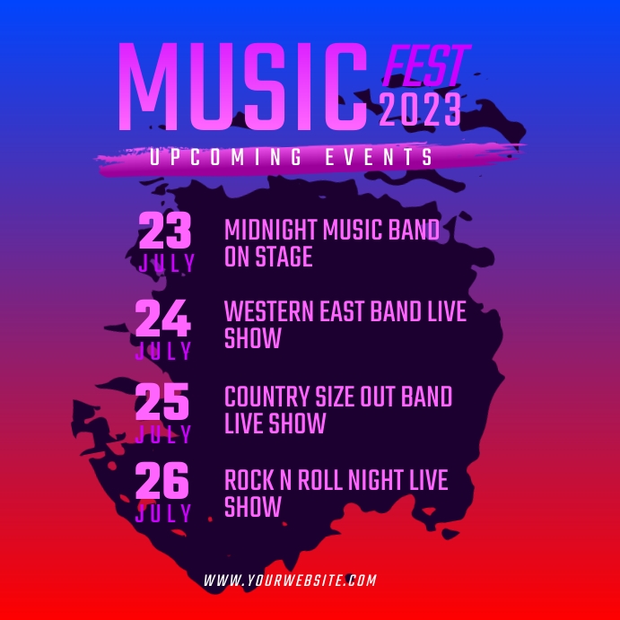 Upcoming Events Live Music Poster Template | PosterMyWall