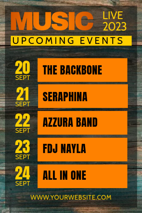 Plantilla de Upcoming Events Live Music Poster | PosterMyWall