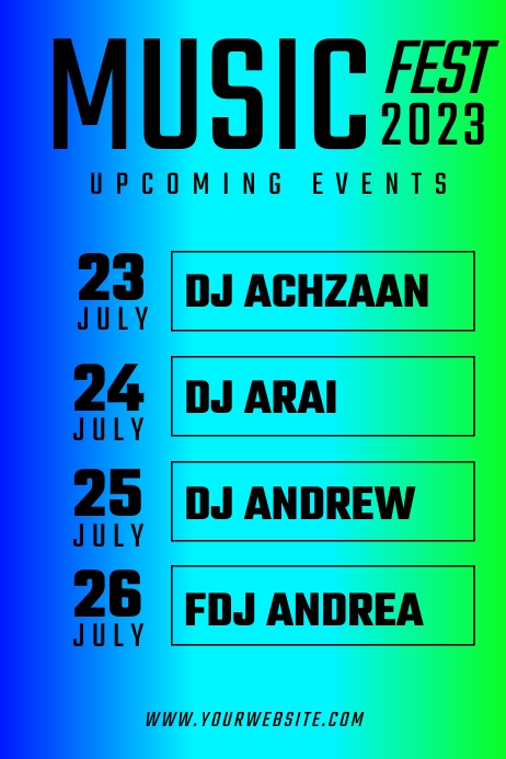 Upcoming Events Live Music Poster Template | PosterMyWall