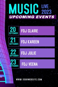 Upcoming Events Music Live Poster Template | PosterMyWall