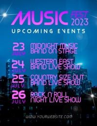 Upcoming Events Music Live Poster Template | PosterMyWall
