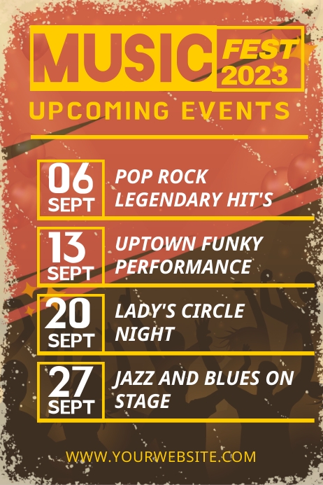 Upcoming Events Live Music Poster Template | PosterMyWall