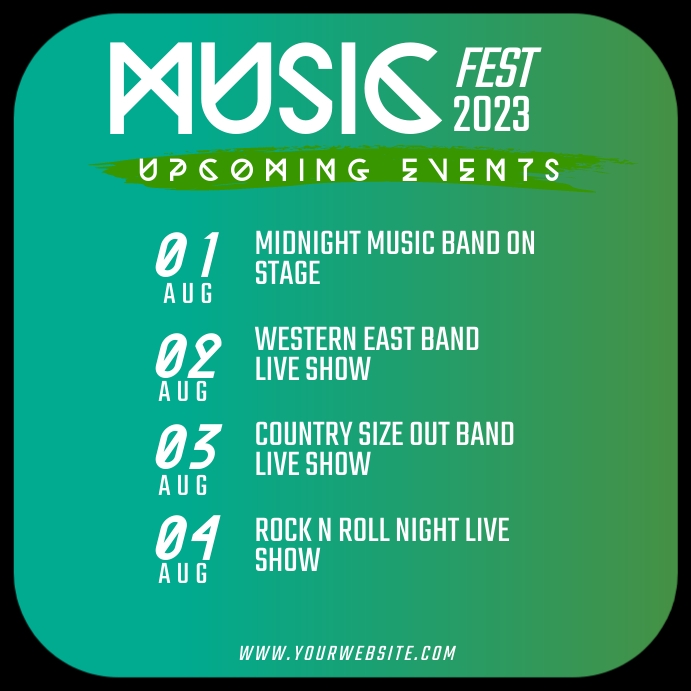 Plantilla de Upcoming Events Live Music Poster | PosterMyWall