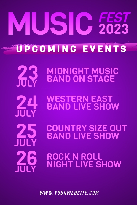 Upcoming Events Live Music Poster Template | PosterMyWall