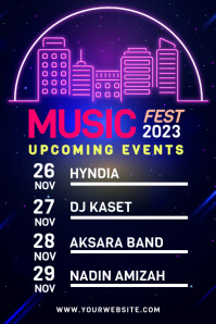 Upcoming Music Events Template | PosterMyWall