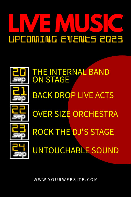 Upcoming Events Live Music Poster Template | PosterMyWall