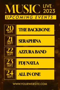 Upcoming Events Music Live Poster Template | PosterMyWall