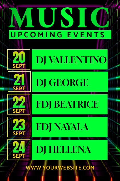Plantilla de Upcoming Events Live Music Poster | PosterMyWall