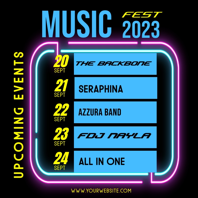 Upcoming Events Live Music Poster Template | PosterMyWall