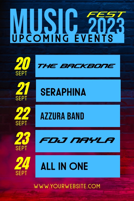 Copy of Upcoming Events Live Music Poster | PosterMyWall