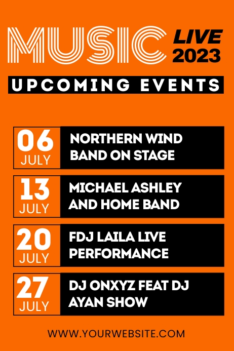 Copy of Upcoming Events Live Music Poster | PosterMyWall
