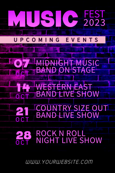 Copy of Upcoming Events Live Music Poster | PosterMyWall