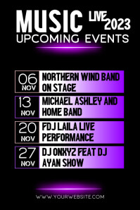 Upcoming Music Events Template | PosterMyWall