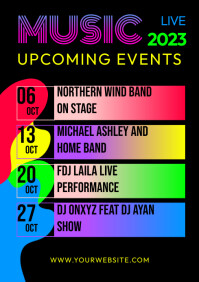 Upcoming Events Music Live Poster Template | PosterMyWall
