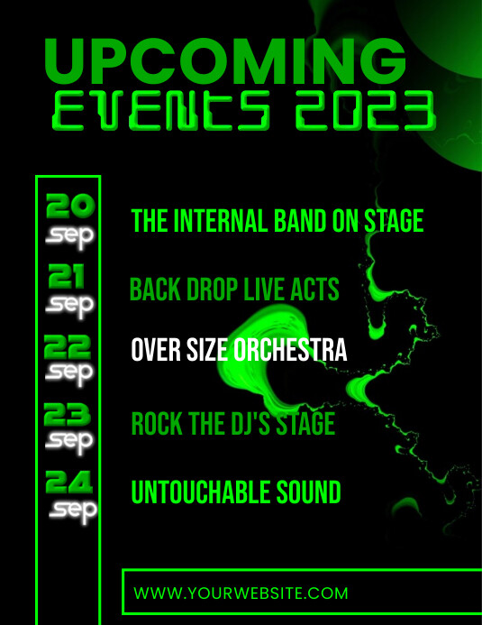 Upcoming Events Live Music Poster Template | PosterMyWall