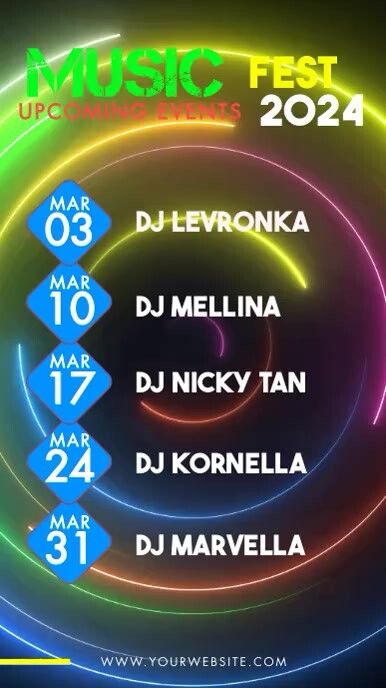 Upcoming Events Music Template | PosterMyWall