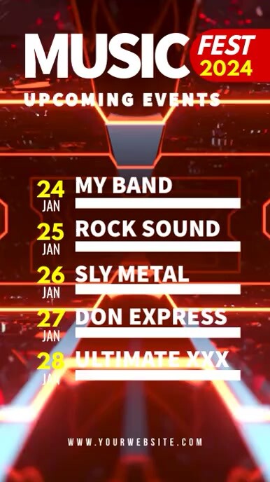 Upcoming Events Music Template | PosterMyWall
