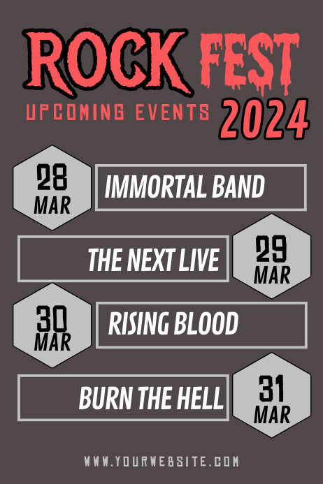 Upcoming Events Music Template | PosterMyWall