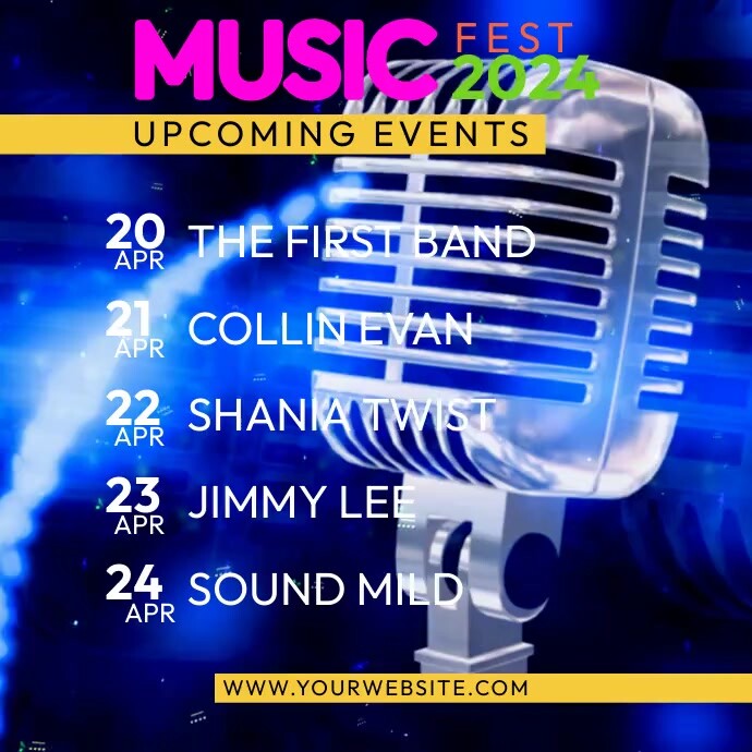 Upcoming Events Music Template | PosterMyWall