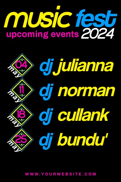 Upcoming Events Music Template | PosterMyWall