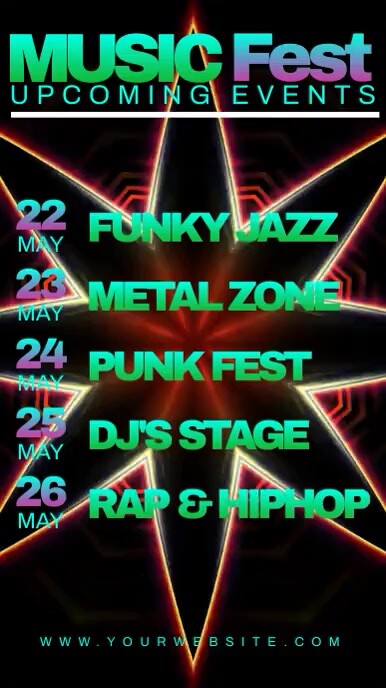 Upcoming Events Music Fest Template | PosterMyWall