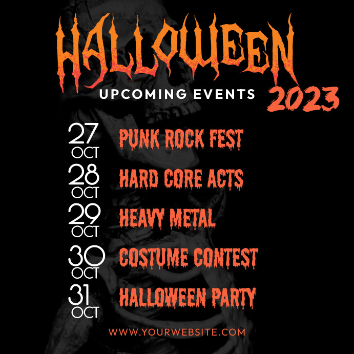 Upcoming Events Music Halloween Template | PosterMyWall