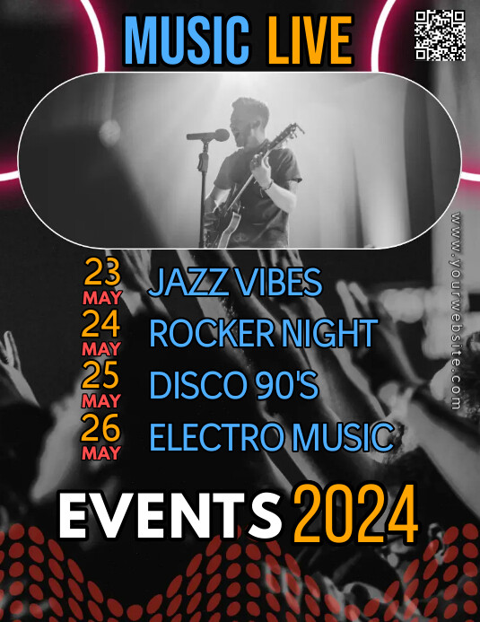 Upcoming Events Music Live Template | PosterMyWall