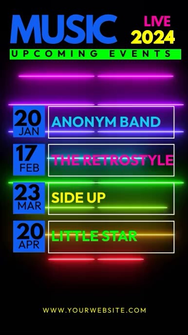 Upcoming Events Music Live Template | PosterMyWall