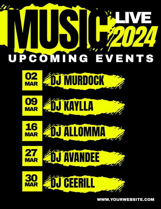 Upcoming Events Music Live Template | PosterMyWall