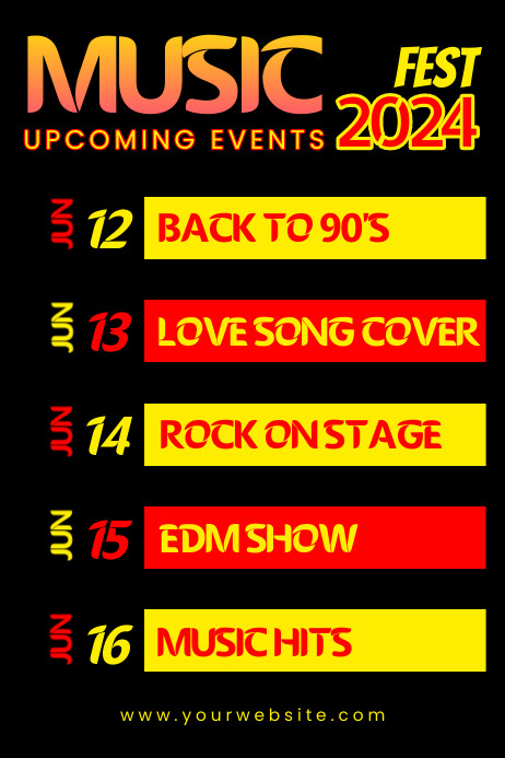 Upcoming Events Music Live Template | PosterMyWall