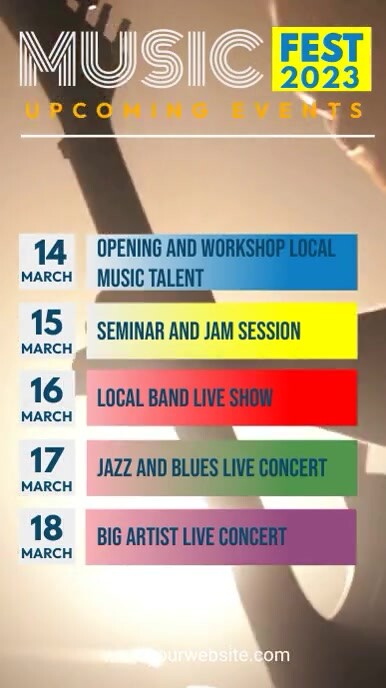 Upcoming Events Music Live Template | PosterMyWall