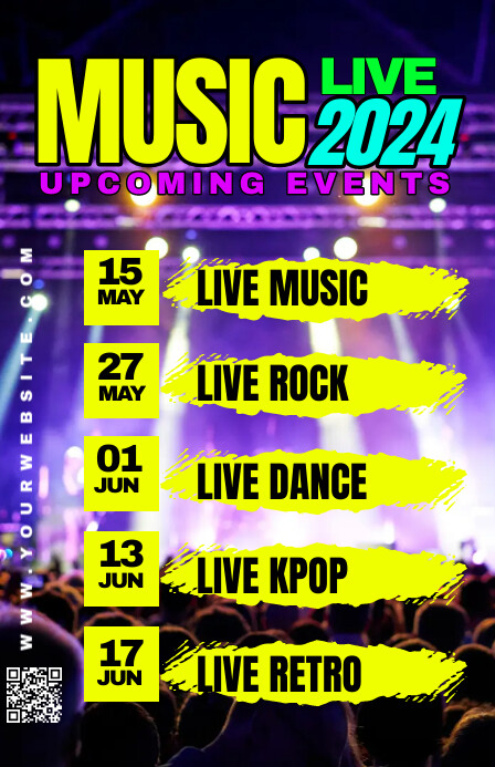 Upcoming Events Music Live Template | PosterMyWall