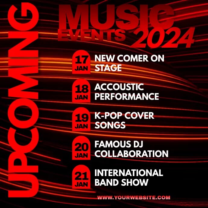 Upcoming Events Music Live Template | PosterMyWall